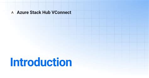 Introduction Azure Stack Hub Vconnect
