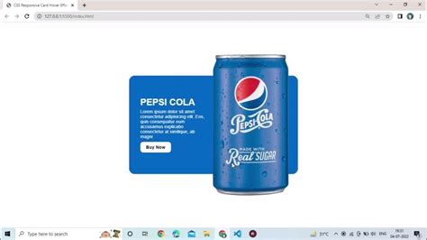 Pepsi Cola Webpage Css Responsive Card Hover Effects Pepsi Card Ui