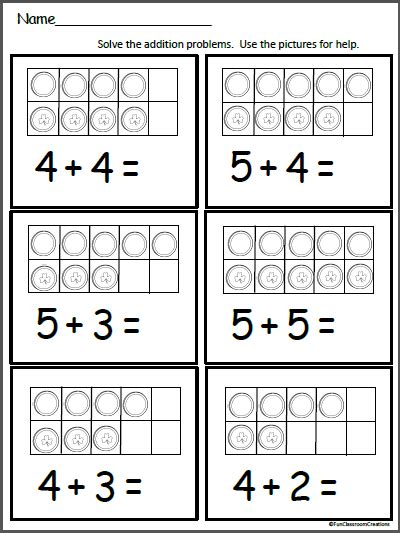 Addition With Tens Frames Worksheets 99worksheets