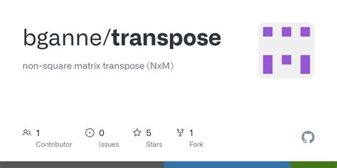 Github Bgannetranspose Non Square Matrix Transpose Nxm