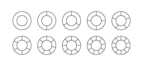 Premium Vector Outline Pie Diagram Circular Section Graph Circle Chart Divided Into Pieces
