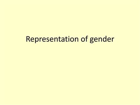 Representations Gender Pptx