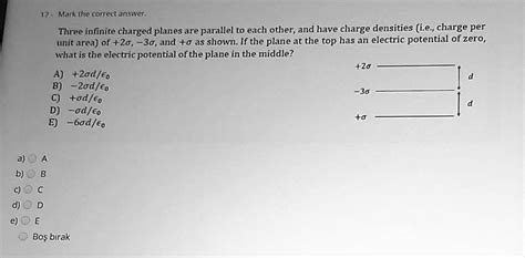 SOLVED Text Mark The Correct Answer Three Infinite Charged Planes Are Parallel To Each