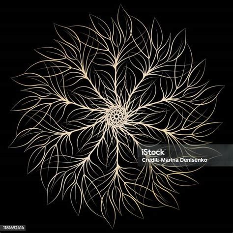 만다라 둥근 꽃 장식 장식 디자인 요소 색칠 하기 책에 대 한 개요 벡터 그림 T 셔츠 및 기타 항목에 인쇄 꽃 식물에 대한 스톡 벡터 아트 및 기타 이미지 Istock