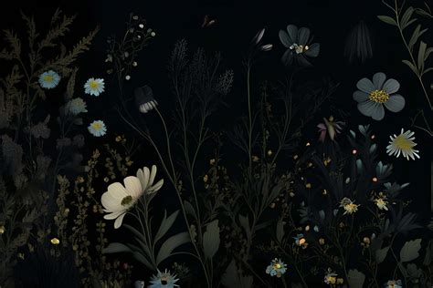 Download Dark Cottagecore Floral Artwork Wallpaper