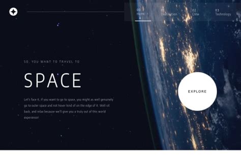 Frontend Mentor Tourist Space Multipage Website With Html Css And