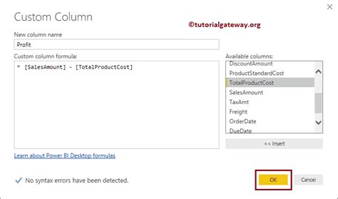 Create A Custom Column In Power BI