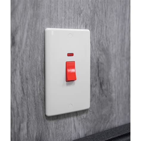 Wessex White 45A DP Switch Tall Neon Toolstation