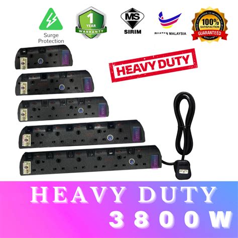 𝐇𝐄𝐀𝐕𝐘 𝐃𝐔𝐓𝐘 2m 5m 10m Extension Socket Multiple Plug Adaptor Trailing Heavy Duty Socket Extansion