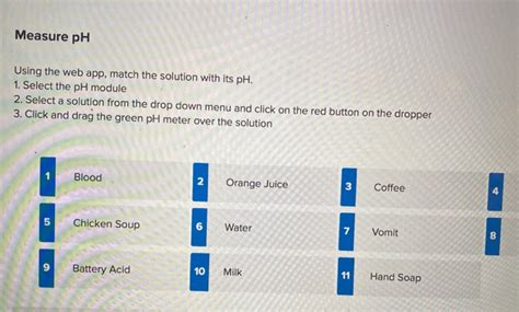 Measure PH Using The Web App Match The Solution With Chegg Com