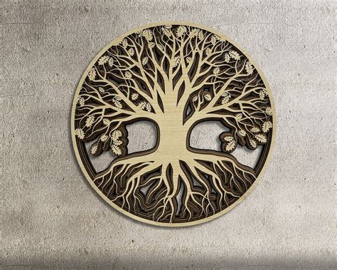 Tree Of Life Wood Wall Art Decor Layered Tree Of Life Wooden Mandala