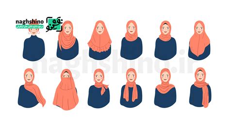 وکتور گرافیکی پرستار با حجاب فرمت لایه باز ایلاستریتور نقشینو