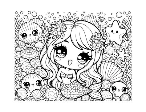 Cute Mermaids Coloring Pages Educational Images Picstank