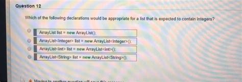 solved question 12 which of the following declarations would
