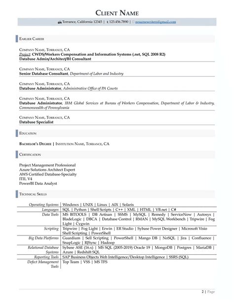 Database Developer Resume Writing Guide And Tips