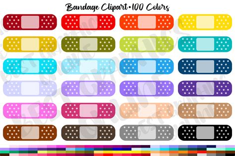 Bandaid Clipart Set First Aid Bandage Gráfico Por Bestgraphicsonline
