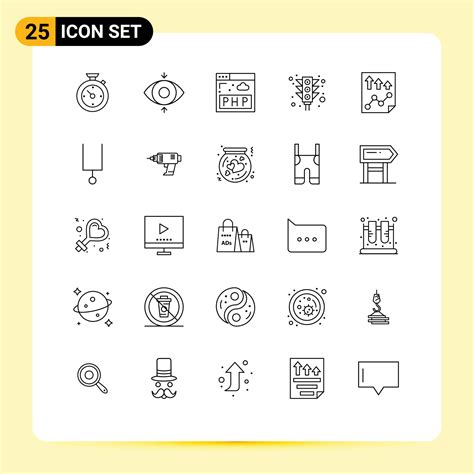 25 Universal Line Signs Symbols Of Paper High Php Data Traffic Editable