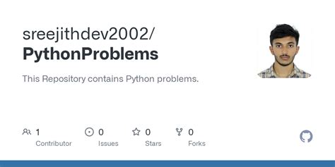 Pythonproblemsreadmemd At Main · Sreejithdev2002pythonproblems · Github