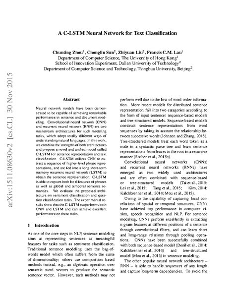 a c lstm neural network for text classification arxiv 1511 [cs] 30