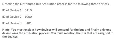 Solved Describe The Distributed Bus Arbitration Process For
