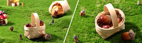 Cabilock Mini Woven With Handles 6pcs Farmhouse Small Basket Wedding Party Favors