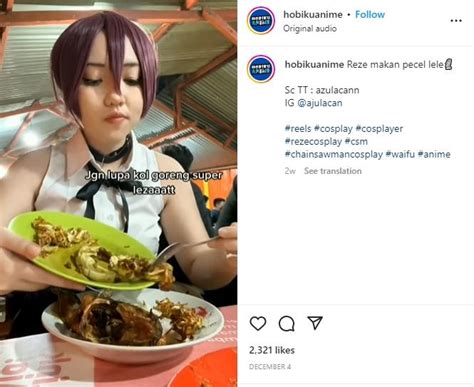 Cosplay Reze Chainsaw Man Gadis Cantik Ini Terima Tantangan Makan Di Warung Pecel Lele