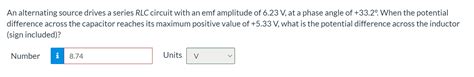 solved an alternating source drives a series rlc circuit
