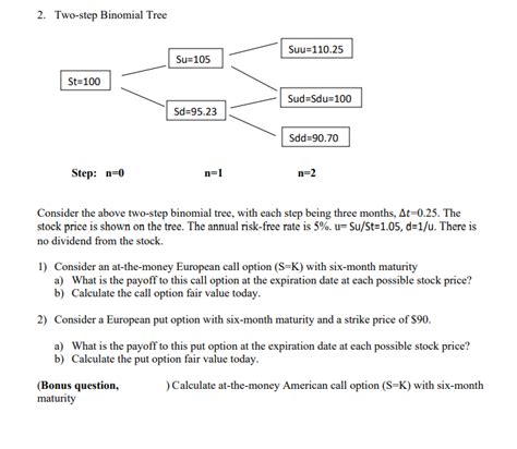 answered 2 two step binomial tree st 100 step … bartleby