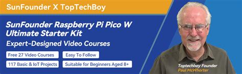 Sunfounder Raspberry Pi Pico W Ultimate Starter Kit With Online