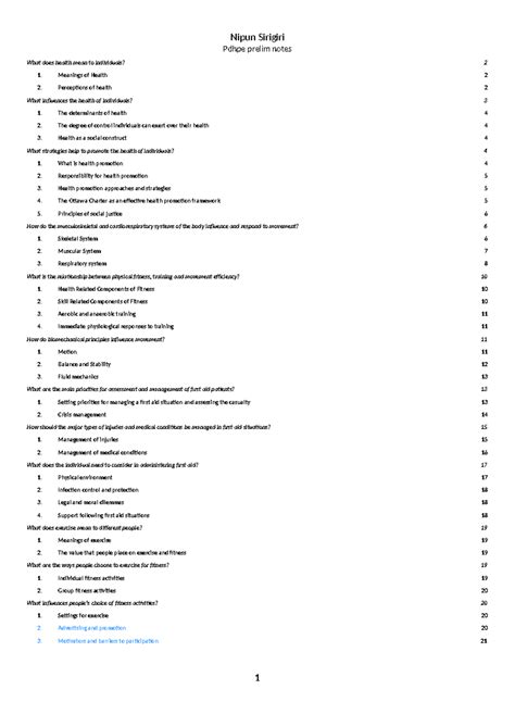 Pdhpe Prelim Notes Pdhpe Prelim Notes What Does Health Mean To