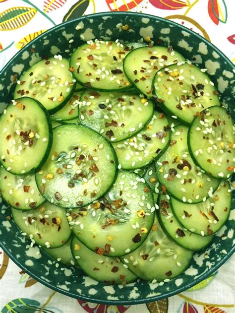 Asian Spicy Sesame Cucumber Salad Recipe Melanie Cooks