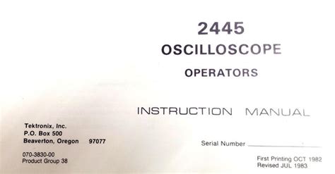 Tektronix 2245 Oscilloscope Operators Instruction Manual 070 3830 00 Surplus Select