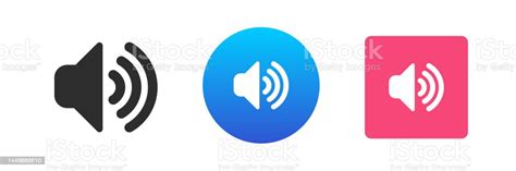 볼륨 동적 스피커 오디오 확성기 시끄러운 음악 소리 신호 아이콘 세트 벡터 평면 그림 볼륨 조절에 대한 스톡 벡터 아트 및 기타 이미지 볼륨 조절 아이콘 색상 묘사