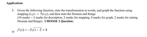solved 5 given the following function state the