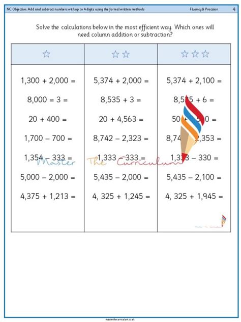 Add And Subtract Numbers With Up To 4 Digits Using The Formal Written