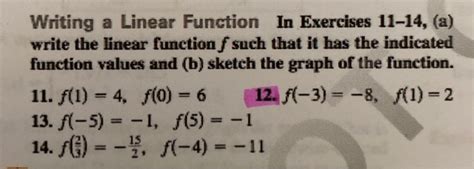Solved Writing A Linear Function In Exercises A Chegg Com
