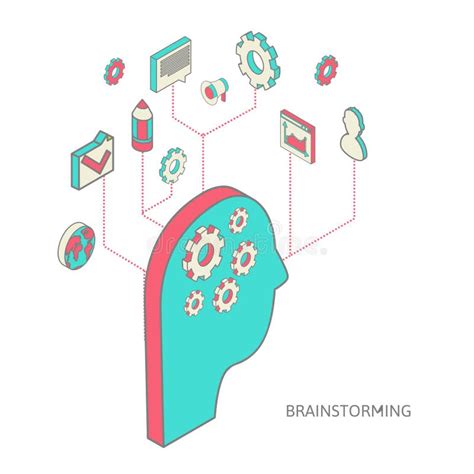 Isometric Style Vector Illustration Brainstorming Stock Vector Illustration Of Concept Eureka