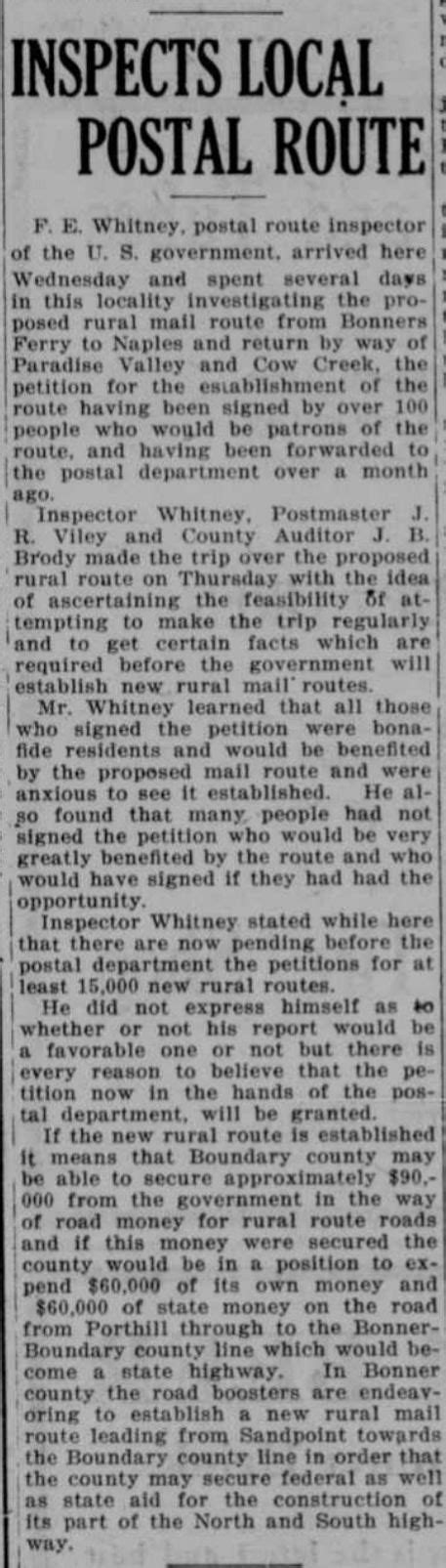 Postal Inspector Conducts Route Inspection In 1919 Daniel Wessel