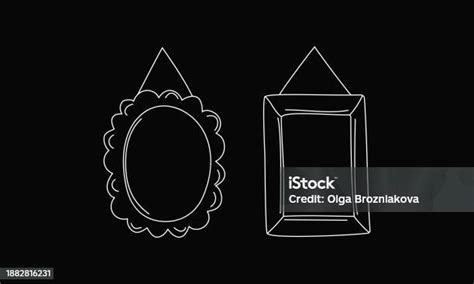 간단한 선형 프레임 벡터 레이아웃을 설정합니다 Doodle 텍스트 디자인을 위한 빈 템플릿의 손으로 그린 모음입니다 축하 또는 결혼식 액자 텍스트 사진을 위한 공간 개체