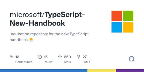 Github Microsofttypescript New Handbook Incubation Repository For The New Typescript Handbook 🐣