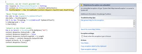 Webserver Vb Net Stream Reader Throws Error When Reading Input Stream Of An Listener