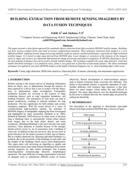 Building Extraction From Remote Sensing Imageries By Data Fusion Techniques Pdf