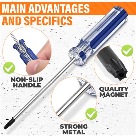 Torx T8 Screwdriver Head Magnet Ring T8 Proof Screw Driver Set Hdd