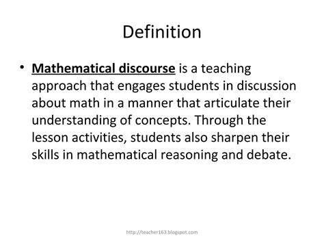 What Is Mathematical Discourse Ppt
