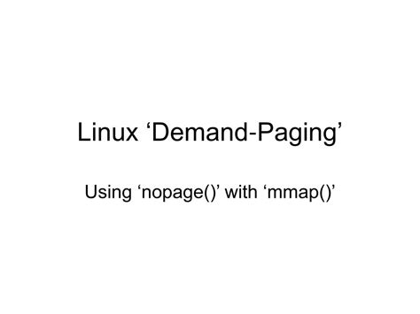 PPT Linux Demand Paging PowerPoint Presentation Free Download ID