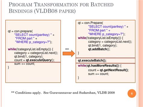 ppt program transformation for asynchronous query submission