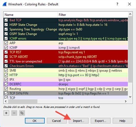 Eye P A Coloring Rules For Wireshark Metageek Support