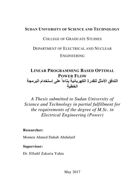 Pdf Linear Programming Based Optimal Power Flow
