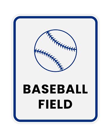 Baseball Field Sign Label Icon Symbol Poster Baseball Diamond Vector