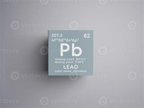Lead Plumbum Post Transition Metals Chemical Element Of Mendeleevs Periodic Table 3d